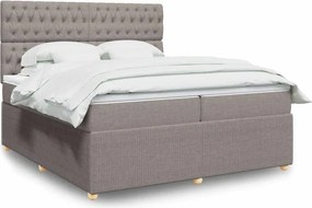 Box spring postel s matrací taupe 200x200 cm textil 3292174