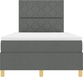 Postel s boxspringem s čelo Tmavě šedá 120 x 200 cm textil 3339687