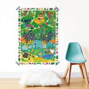 POPPIK kreativní samolepkový plakát Džungle 3+