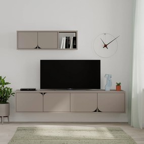 KALUNE DESIGN Set TV stolku a nástěnné police SPARK světle hnědý 855DTE3127