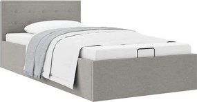 Rám postele s úložným prostorem světle šedý textil 100 x 200 cm 285577