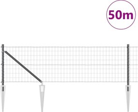 Evropský plot se hroty 50 x 0,6 m Ocel potažená PVC Šedá 3350696