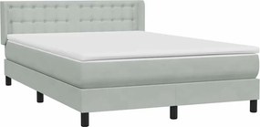 Box spring postel s matrací světle šedá 160x210 cm samet 3318453