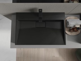 Mexen Ava, umyvadlo na desku z konglomerátu 1/O 70 x 46 cm, černá matná, 23017071