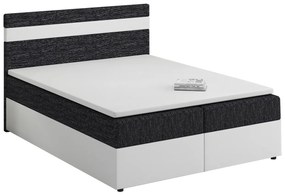 Manželská postel Boxspring 160x200 cm Mimosa Comfort (melírovaná černá + bílá) (s roštem a matrací). 1056237
