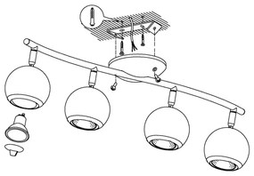 EGLO 31008 - LED Bodové svítidlo BIMEDA 4xGU10/3W LED