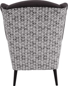 designové křeslo, ušák, Velvet látka hnědá / vzor Terra, Tempo Kondela BELEK