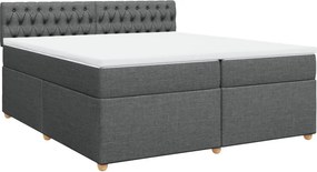 Box spring postel s matrací tmavě šedá 200x200 cm textil 3286795