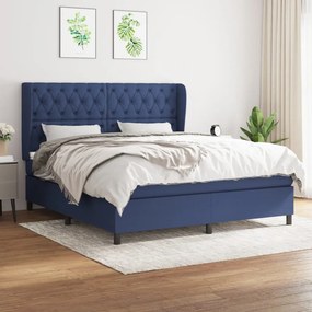 Box spring postel s matrací modrá 160x200 cm textil 3128219