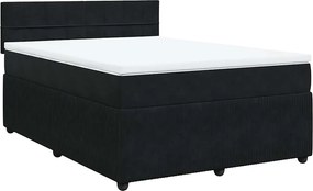 Box spring postel s matrací černá 140x200 cm samet 3290060