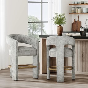 Designová barová židle Leith šedá