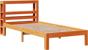 Postel bez matrace voskově hnědá 100 x 200 cm masivní borovice 3306063