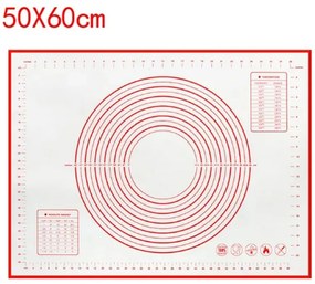 Silikonová kuchyňská podložka s měřítkem - nepřilnavá (v 8 velikostech) Barva: Červená, Velikost: 60x50 cm