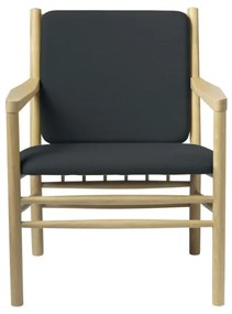 Židle J147 z dubového masivu - textilní potah barva potahu:: antracitová, Barva rámu:: světlý dub