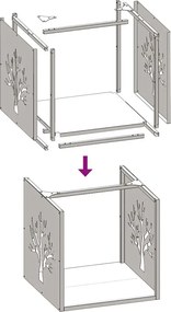 vidaXL Stojan na palivové dřevo 40x40x40 cm [864246] Barva: Nerezová ocel