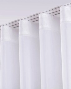 Záclona na řasící pásce Wave barva bílá látka poloprůhledná, pletený vzor