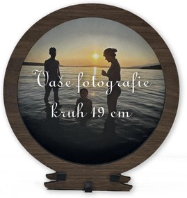 Li-Go Foto rámeček "Kruh" 20x22cm bez podsvícení/s podsvícením provedení povrchu: ořech, varianta foto rámečku: s podsvícením napájení z baterie/powerbanky