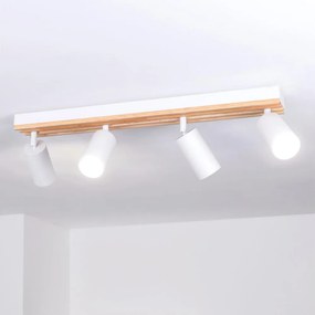 Brilagi - Bodové svítidlo SELE WOOD ACOUSTIC 4xGU10/30W/230V bílá/dřevo