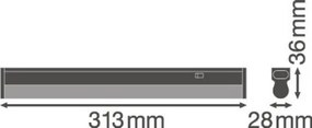 LED svítidlo LEDVANCE Linear Compact Switch 300mm 4W/3000K teplá bílá