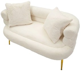 Designová pohovka Harmony 133 cm bílá / zlatá
