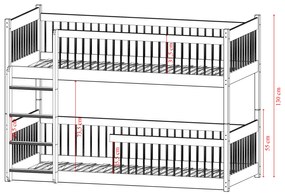 Legno Dětská patrová postel Boston olivová Rozměr (cm): 80x180