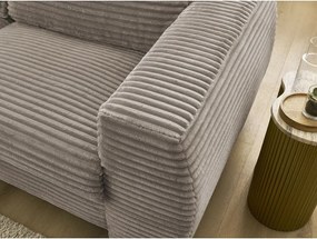 Taupe manšestrová pohovka na každodenní spaní/rozkládací 220 cm Hugo – Bobochic Paris