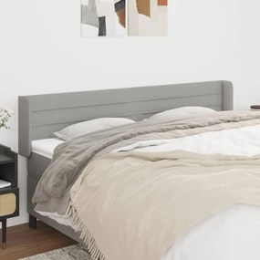 Čelo postele typu ušák světle šedé 163x16x78/88 cm textil 3118914