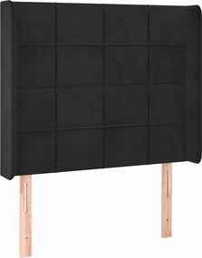Čelo postele typu ušák černé 93x16x118/128 cm samet 3119618