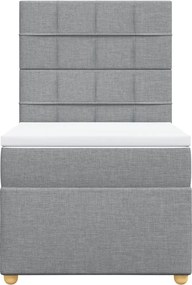 Box spring postel s matrací světle šedá 80 x 200 cm textil 3291107