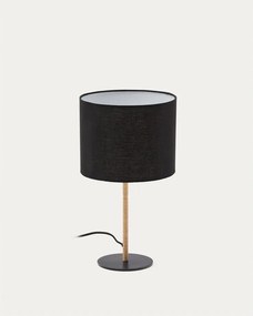 Černá stolní lampa s textilním stínidlem (výška 45 cm) Pina – Kave Home