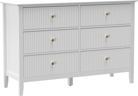 HOMCOM komoda se 6 zásuvkami, moderní úložný kabinet do obýváku, ložnice nebo předsíně, 100 × 40 × 78 cm, bílá | Aosom