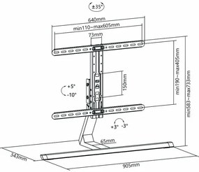 Nedis TVSM5120GY - Stojan pro TV Full Motion 37-75”