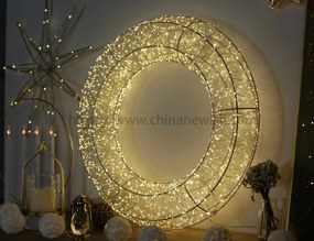Vánoční LED světelný věnec, teplá bílá, Ø 50cm