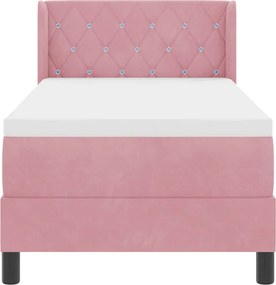 Postel s boxspringem s čelo Růžová 200 x 80 cm samet 3341389