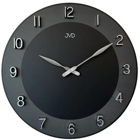 JVD Obrovské černé velké nástěnné designové hodiny JVD HC501.2