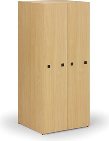 Velkokapacitní skříň s výsuvnými regály, 841 x 846 x 2000 mm, buk