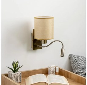 Brilagi - LED Nástěnná lampa NUBILA 1xE27/25W/230V+LED/3W mosaz/světle hnědá BG1557+BG1584