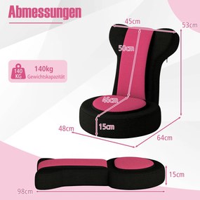 Costway Podlahová židle líná pohovka s nastavitelnou hlavou a opěradlem