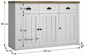 Kondela Komoda, DTD laminovaná, sosna Andersen / dub lefkas, PROVANCE K3SP