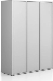 Kancelářská skříň FRAME, 3x dveře, 1299 x 450 x 1735 mm, PUSH-lock, šedá