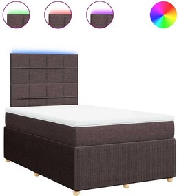 Box spring postel s matrací tmavě hnědá 120x200 cm textil 3294326