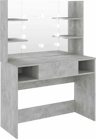 Kosmetický stolek s LED světly 100x40x135 cm MDF betonově šedý 331544