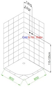 BPS-koupelny Hydromasážní box HYD-Porto 01A 80x80 cm chrom/transparent