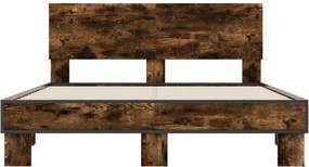 Rám postele kouřový dub 140 x 200 cm kompozitní dřevo a kov 3280194