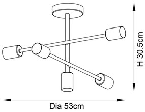 Endon 98786 - Lustr na tyči SOHAN 5xE27/10W/230V mosaz