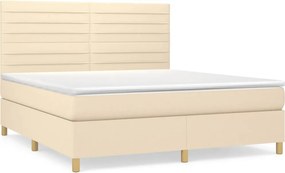 Box spring postel s matrací krémová 160x200 cm textil 3142430