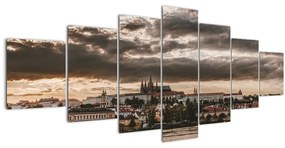 Obraz - zamračená Praha (210x100 cm)