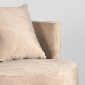 LABEL51 Sametové křeslo EVY béžové 75 cm FU-88.003