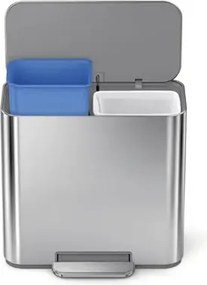 SIMPLEHUMAN Pedálový odpadkový koš DUAL MINI / Tříděný odpad / 15 l /