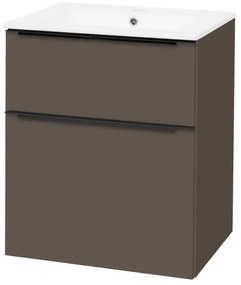 Mereo Mereo, Mailo, koupelnová skříňka s keramickým umyvadlem 61 cm, bílá, dub, antracit, CN560B